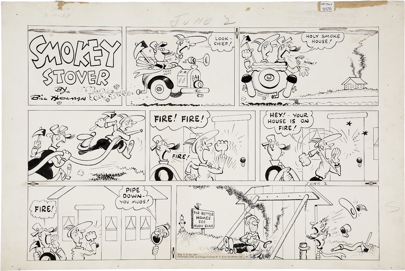 Screwball Comics: Smokey Stover Original Art Reveals the Slow Fanning ...