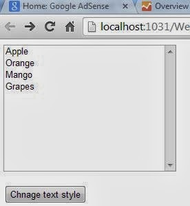 Change Text style of ListBox dynamically in ASP.NET