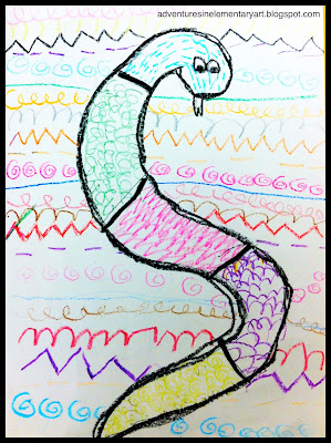 Adventures in Elementary Art!: LINES and Snakes - 1st