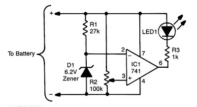 Dimmable Low Battery Indicator Circuit Diagram | Electronic Circuits ...