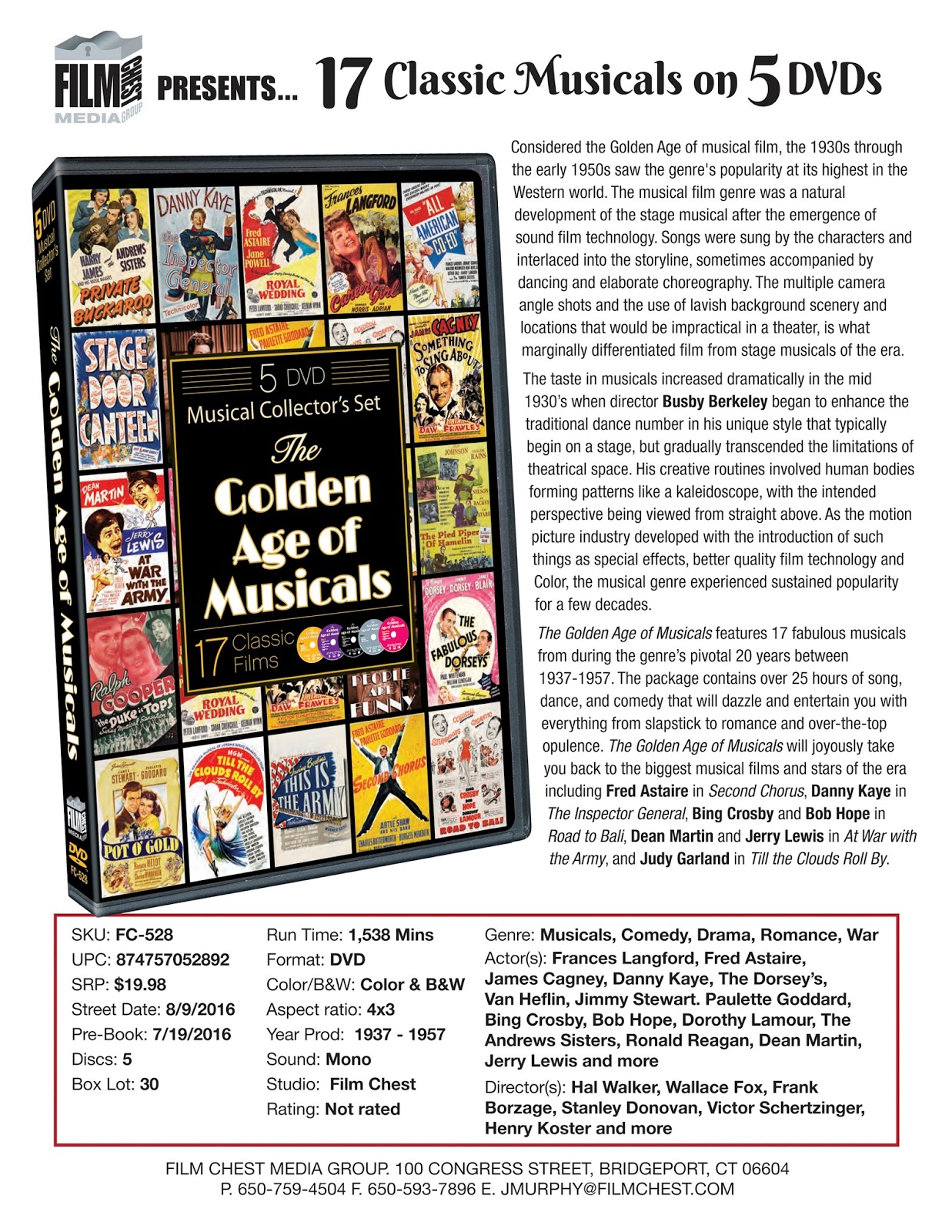 DVD & Blu-Ray Release Report: Film Chest's The Golden Age Of Musicals ...