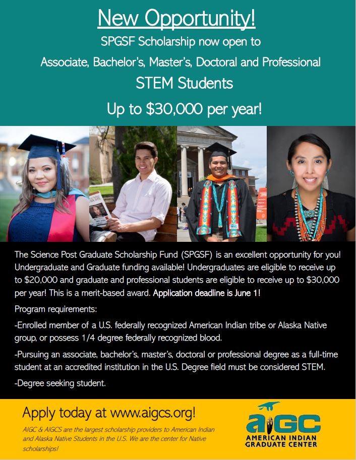Scholarship Opportunity from the American Indian Graduate Center - P.O ...