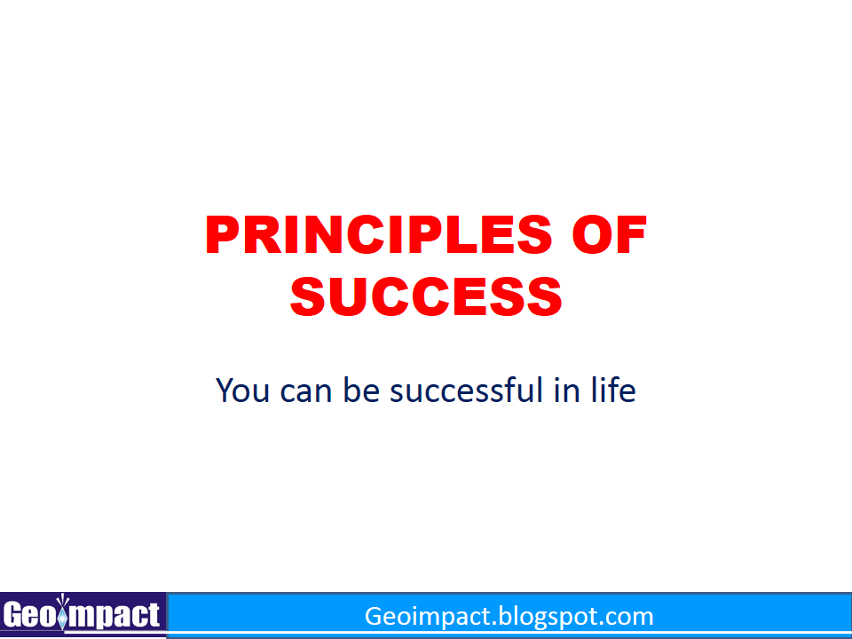 SUCCESS SEMINAR: PRINCIPLES OF SUCCESS