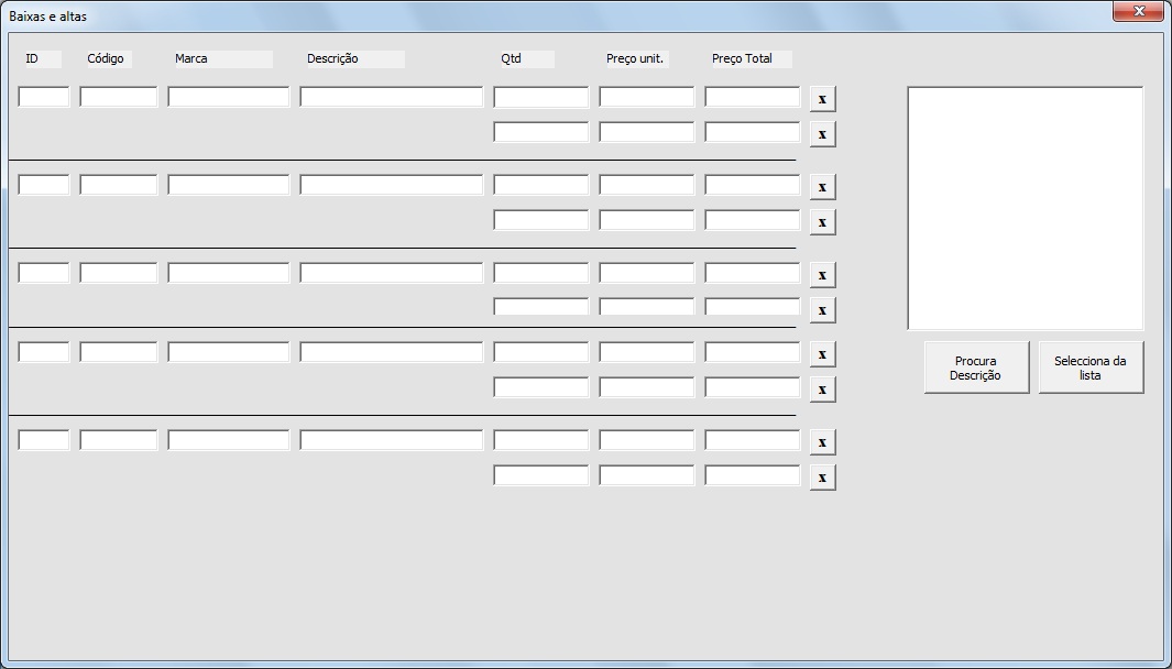 Programa para gestão de stock