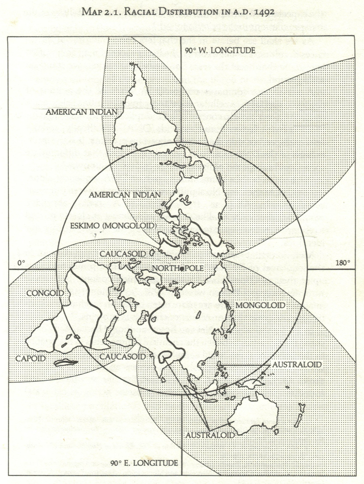 ΦΥΛΕΤΙΚΑ: Χάρτης κατανομής των κύριων φυλετικών ομάδων του πλανήτη - Coon