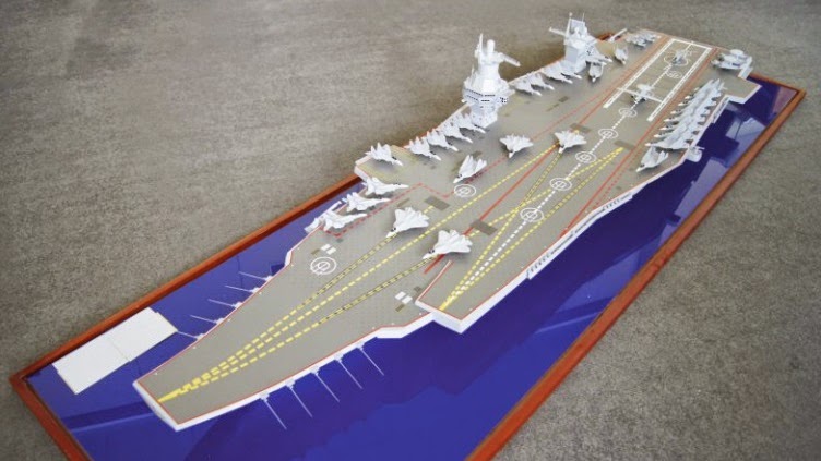 Russian Supercarrier design has two electromagnetic launchers ...