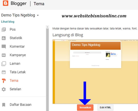 Cara Ganti Tema/Template/Tampilan Blog dengan Template Gratis Bawaan ...