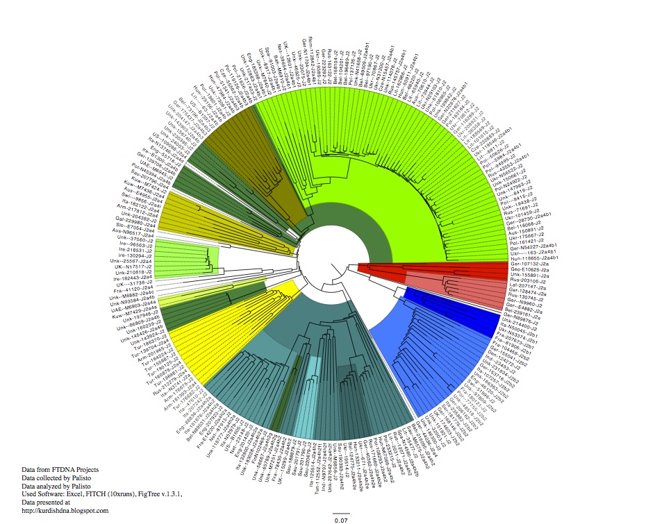 KurdishDNA: Haplogroup J2 STR111 tree