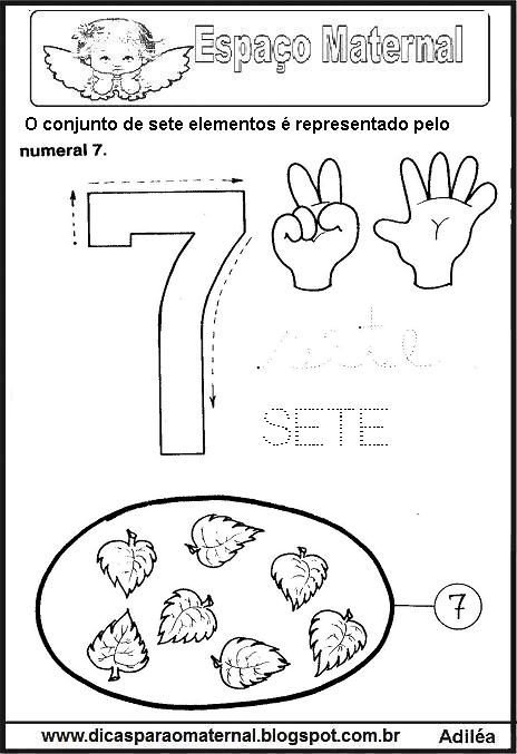 ATIVIDADES COM OS NUMERAIS PONTILHADOS IMPRIMIR E COLORIR - Espaço Maternal