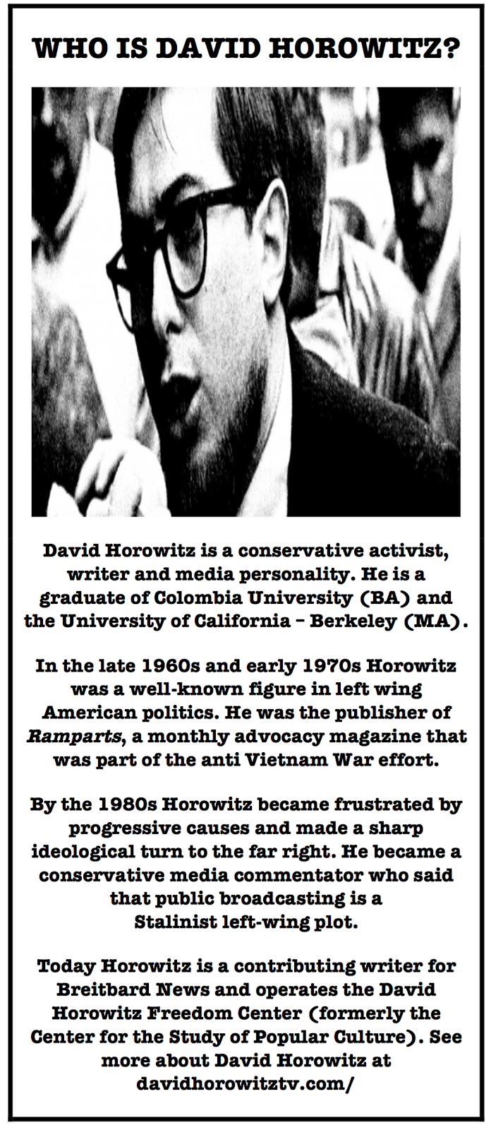 SPARK NEWS: THE RETURN OF DAVID HOROWITZ & HIS CRUSADE TO DEFUND CPB