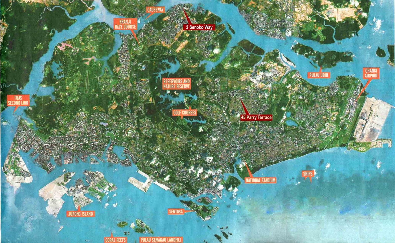 Mapas Geográficos de Singapura ou Cingapura