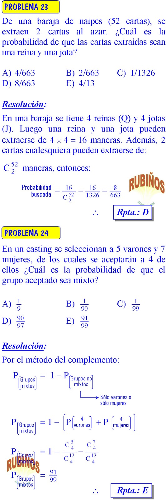 Probabilidades Ejercicios