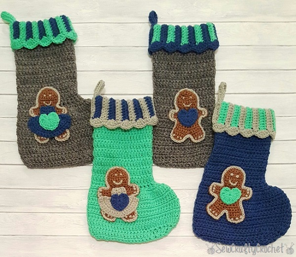 Crochet Gingerbread Stockings - Sew Crafty Crochet