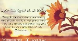 16 Hadiths About Patience That Should Be Exemplified | VOCATIONAL ...