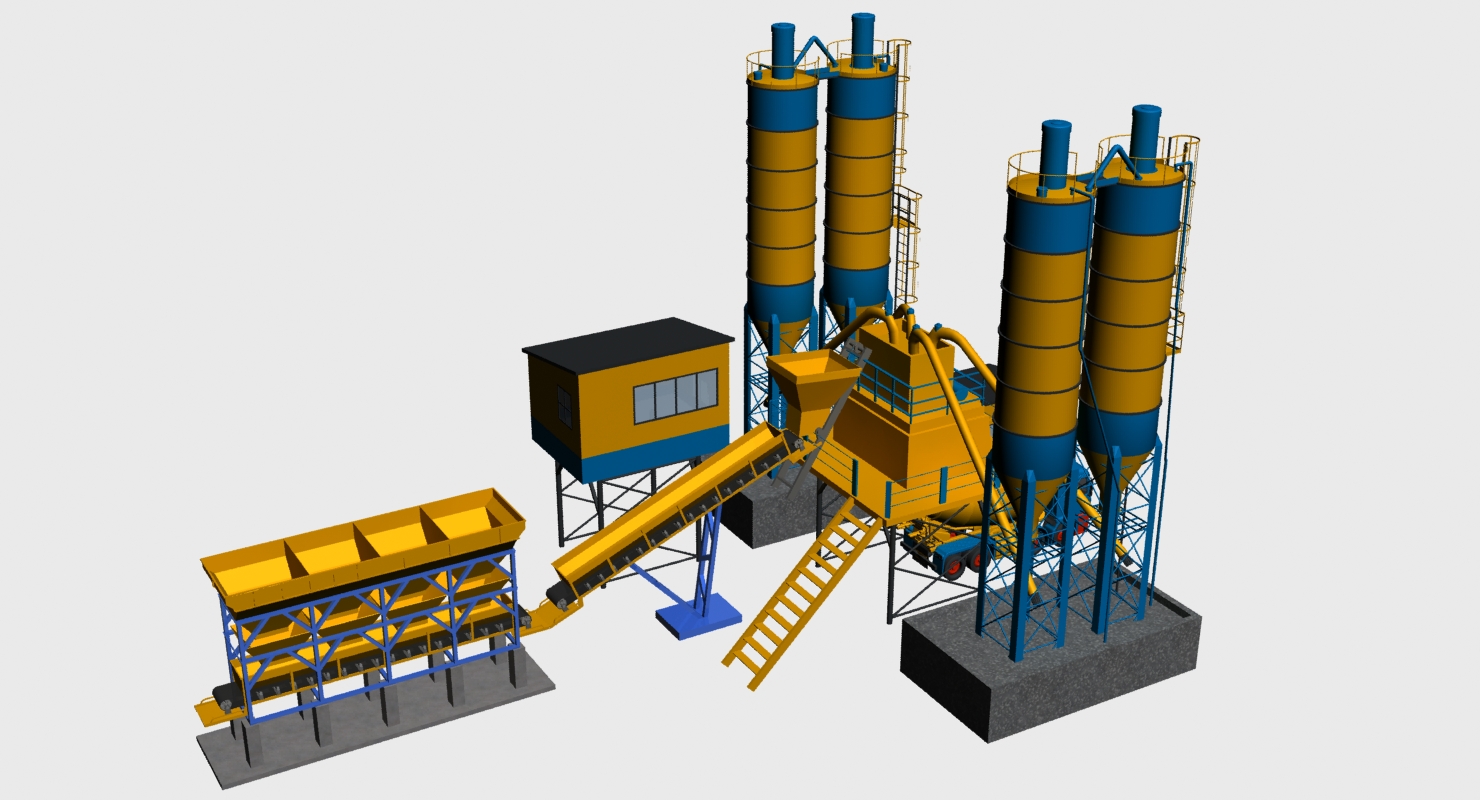 Concrete Mixer Plant 3d Model