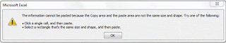 Mengatasi The information Cannot be Pasted Because The Copy Area and The Paste Area are Not The ...