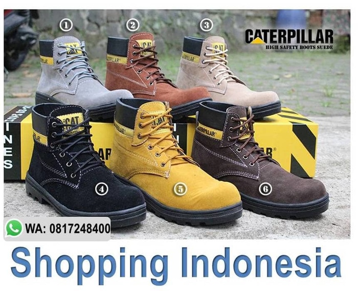 Sepatu Caterpillar / catterpilar safety boots suede ,murah kwalitas OK ...