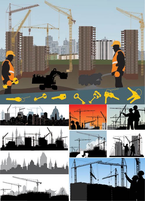 FREE CLIP ART VECTOR: Building Vector Illustrations