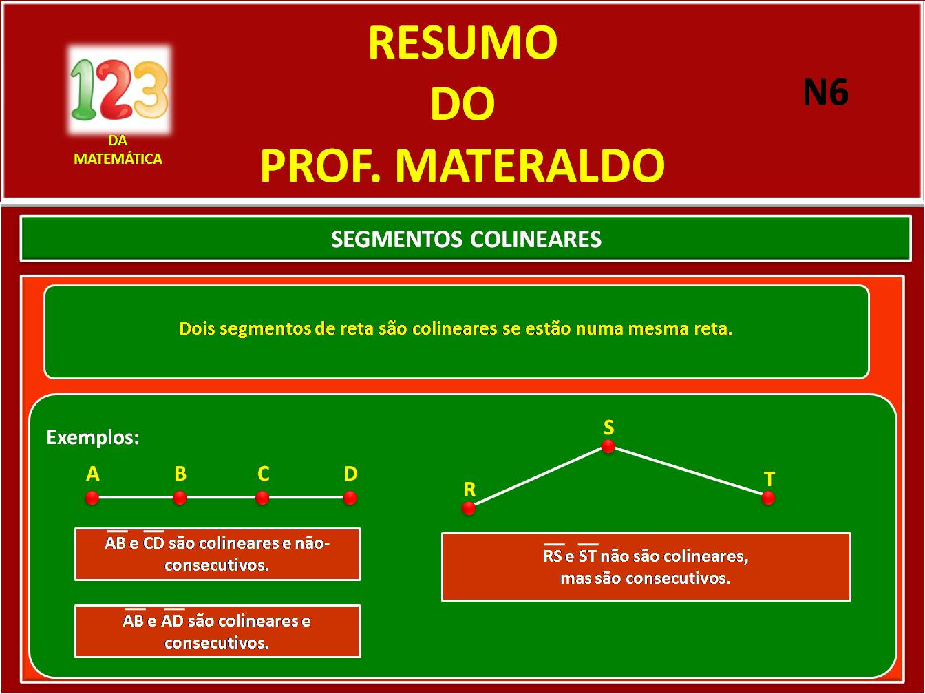 123 DA MATEMÁTICA: Segmentos colineares - sexto ano