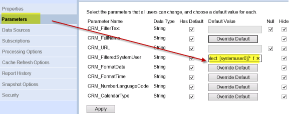 Practical Dynamics CRM: Publish External Reports - Credentials
