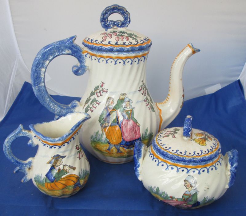 Henriot Quimper Tea Set Circa 1930 - SOLD