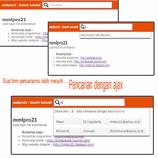 mmlpro21: Membuat Pencarian Menggunakan Ajax dan Php