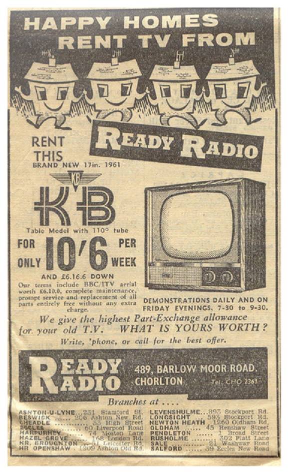 Andrew Simpson: HAPPY HOMES RENT TV, how we watched in 1961
