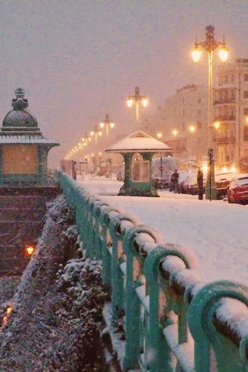 Stunning Views: Snowy Night, Brighton, England