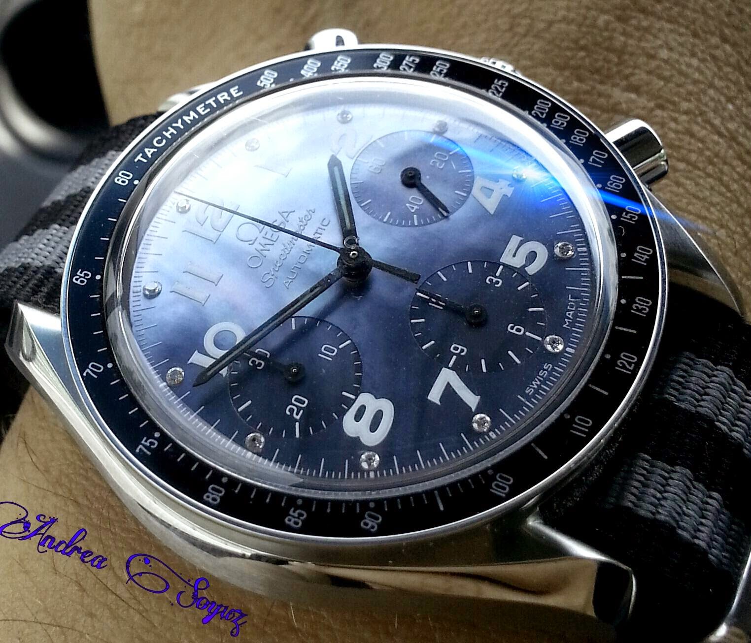 Storie di Orologi Vintage: Omega Speedmaster "Reduced" blue MOP dial ...