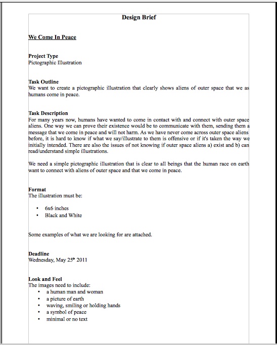 Maggie's Blog: Design Brief and Pictograms