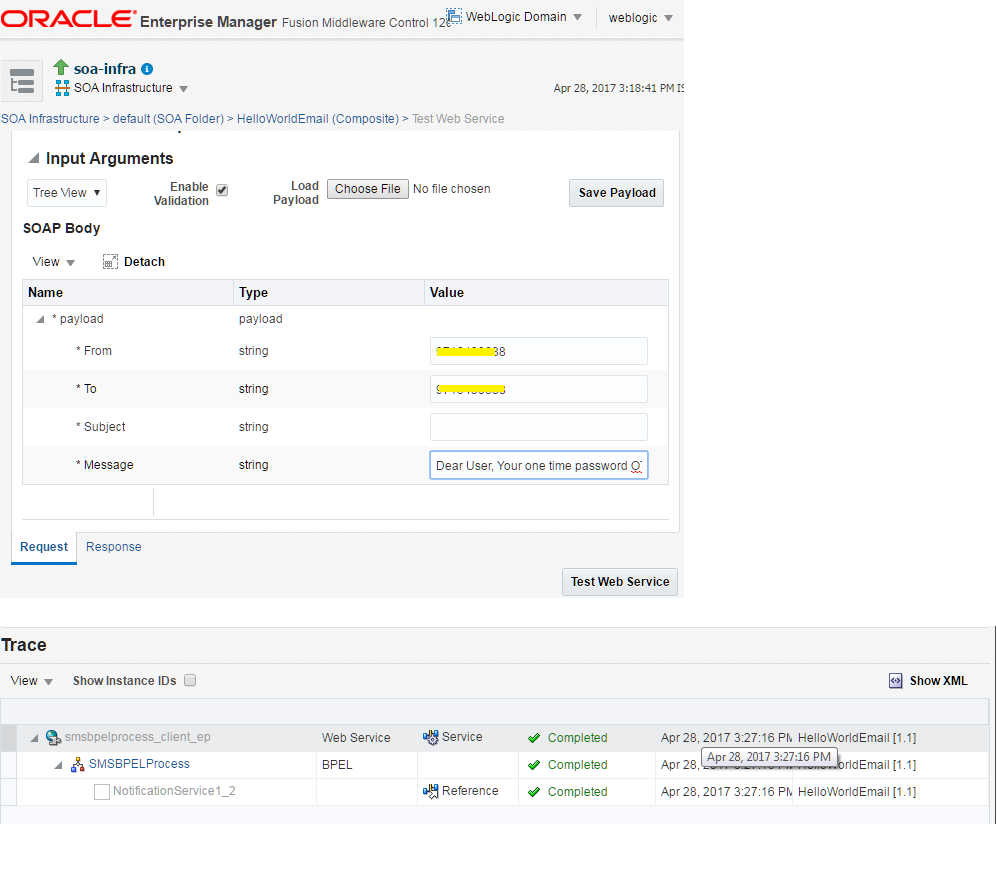 Oracle SOA Suite- Implementing SMS Notification