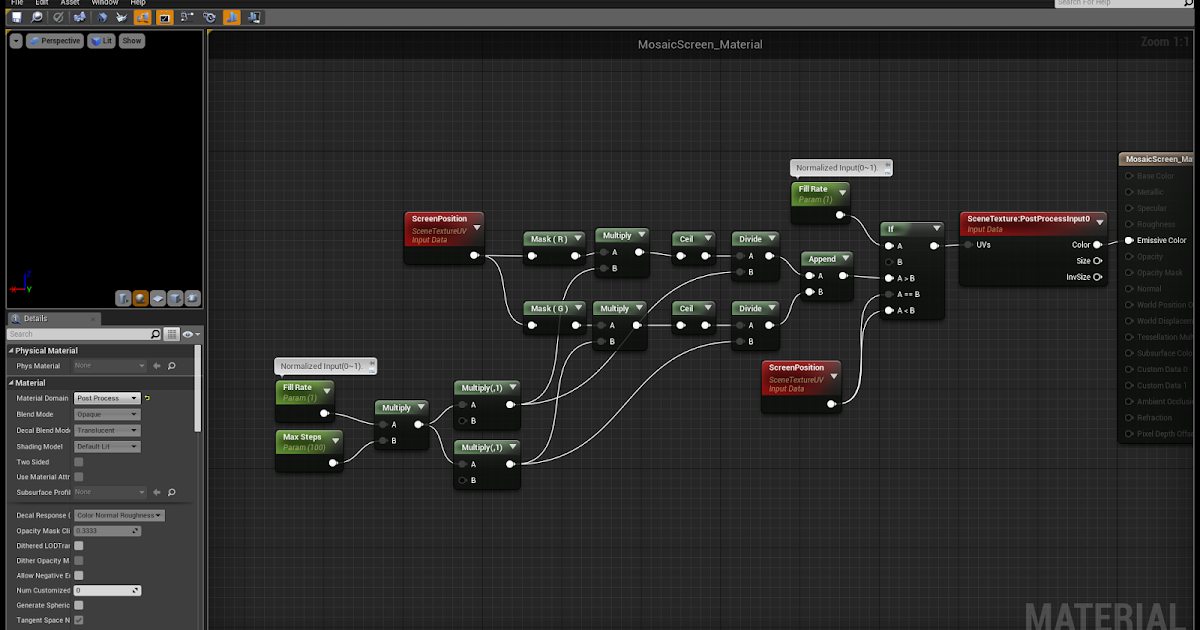 Screen Mosaic Effect Material