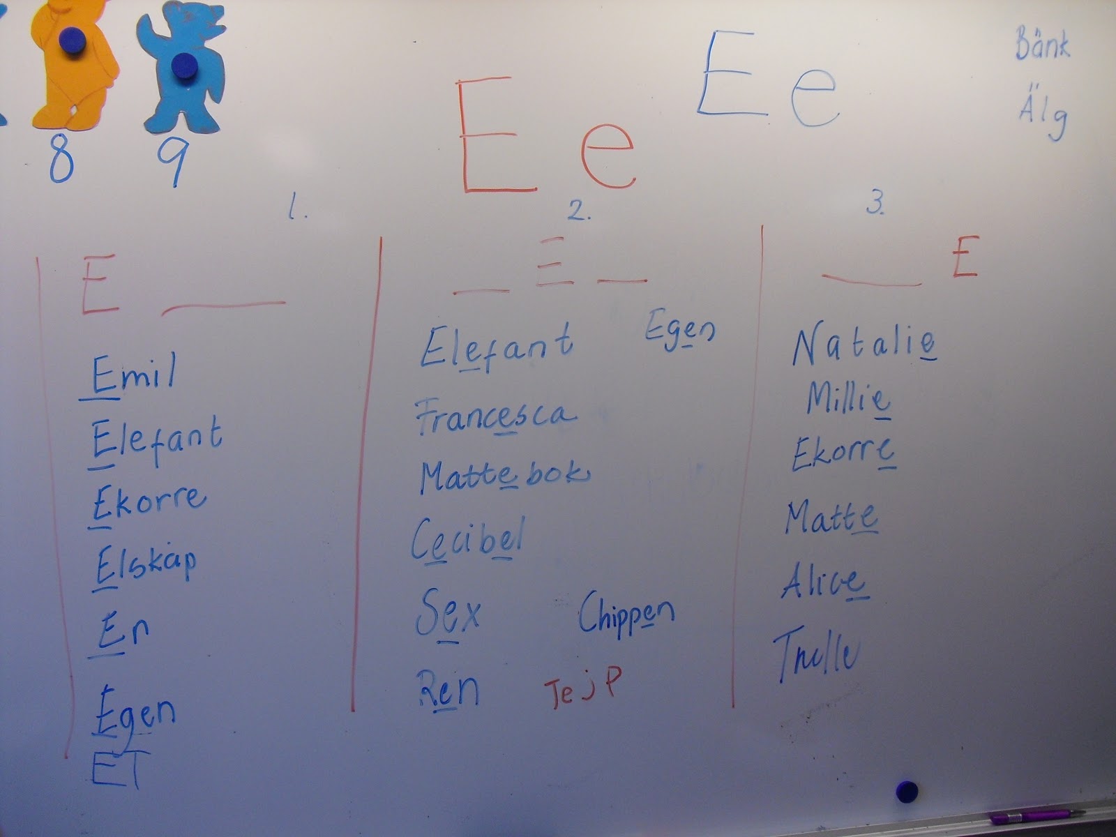 Skillinge skola F-1-2 och fritids: Bokstavsgenomgång på "E"