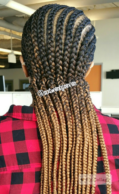 Ombre cornrow hair do
