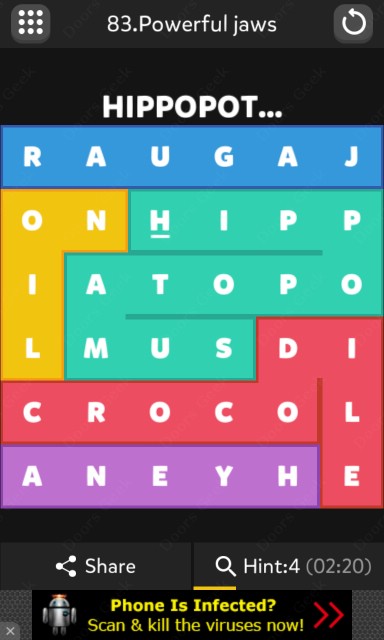 Words Block! - Level 83 (Powerful jaws) ~ Doors Geek