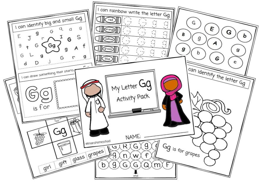 Iman's Homeschool ~ The Curriculum: Letter Gg Activity Pack