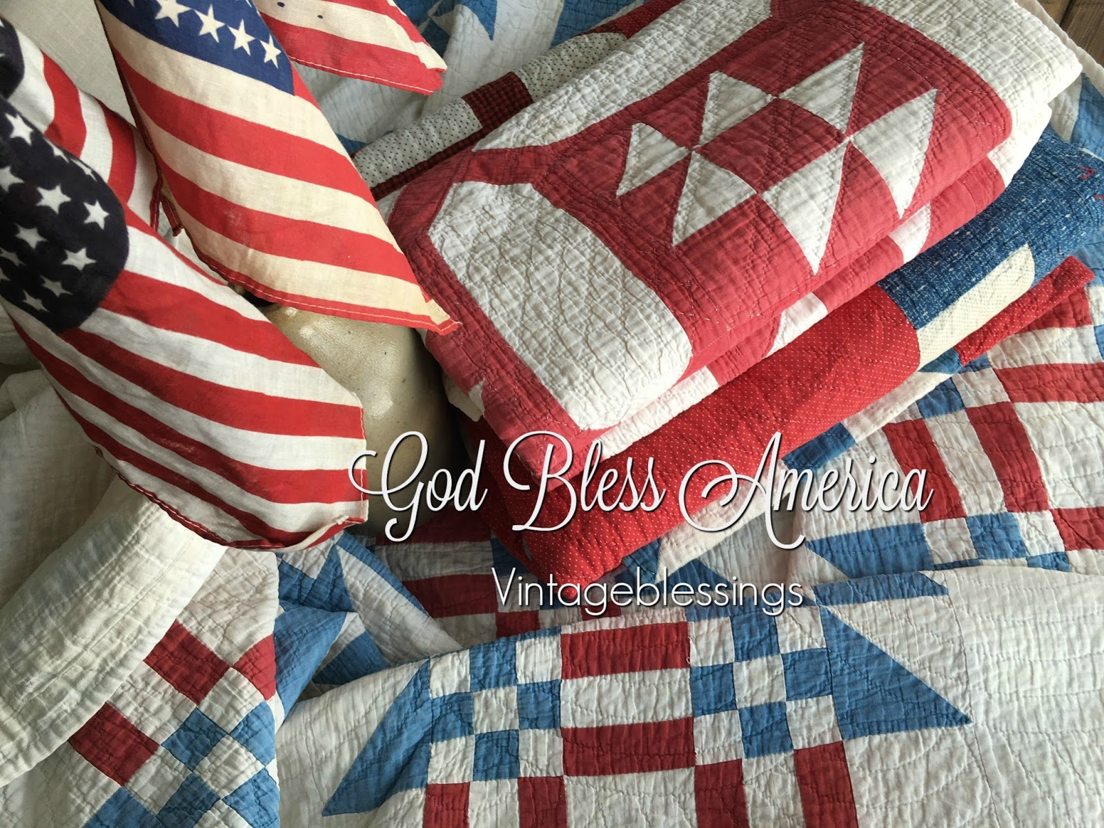 VintageBlessings: Patriotic Americana with Antique Quilts