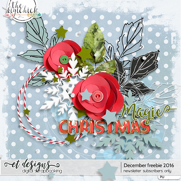 Monthly Newsletter Freebie/ December 2016 - et designs