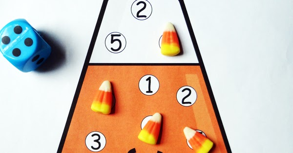 Candy Corn Roll & Cover Math Game | Totschooling - Toddler, Preschool ...
