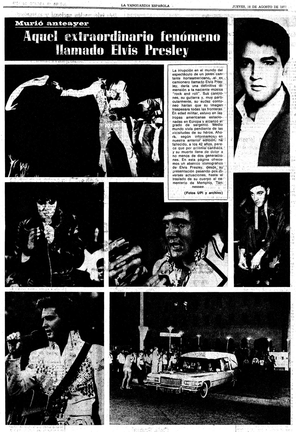 Rock & Roll Newspaper Press History: Elvis Presley - La Vanguardia ...