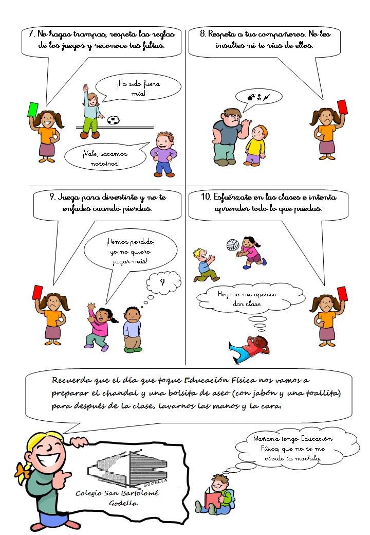 Educación Física Colegio San Bartolomé: NORMAS EN LAS CLASES DE ...