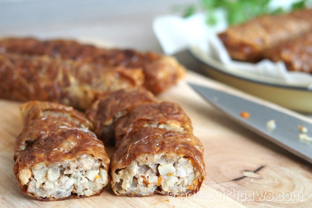 Ngo Hiang Lor Bak (Crispy Five Spice Pork Rolls) - BAKE WITH PAWS