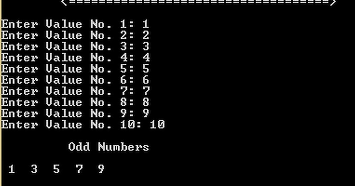 Free Programming Source Codes and Computer Programming Tutorials: Odd ...