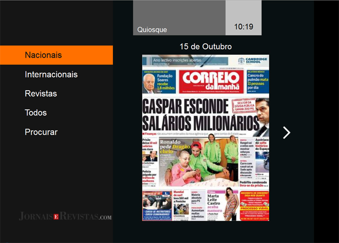 Quiosque Optimus Clix Leva Jornais e Revistas à TV | Aberto até de ...