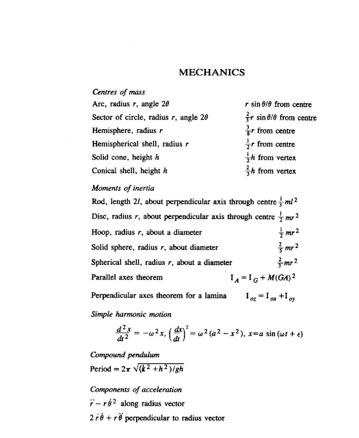 Math Booklet: Mechanics