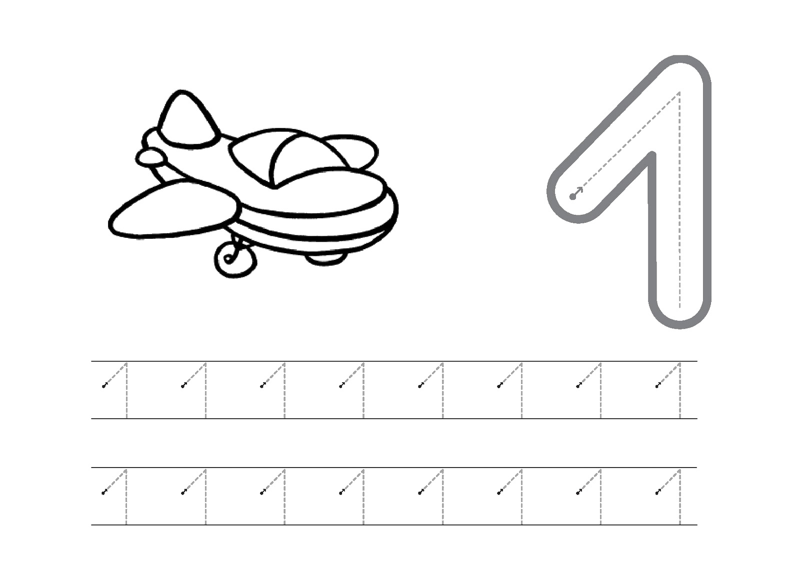 Trabajando en Educación Infantil: 10 fichas del número 1