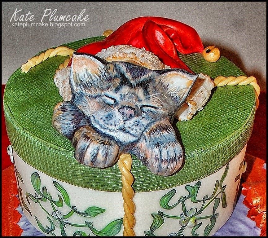 Kate Plumcake - Sugar Art & more : Torta gatto Natale - Cat Christmas cake