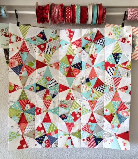 My Rainboots Are Red Kaleidoscope Mini Quilt {or Pillow Sham} Tutorial