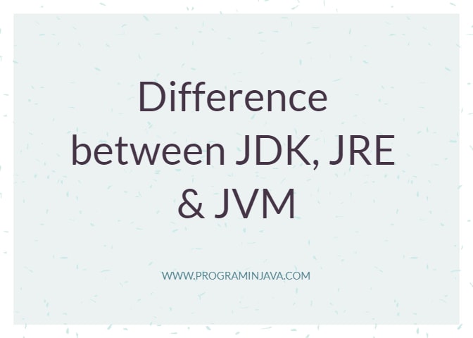 Difference Between Jdk Jre And Jvm ~ Program In Java Java Examples Interview Questions And