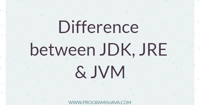 Difference Between Jdk Jre And Jvm ~ Program In Java Java Examples